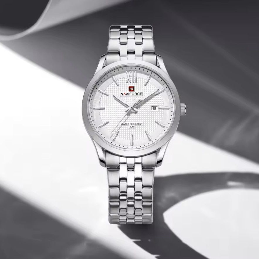Naviforce 9255 For Men - Silver Watch Price in Bangladesh | Naviforce Bangladesh