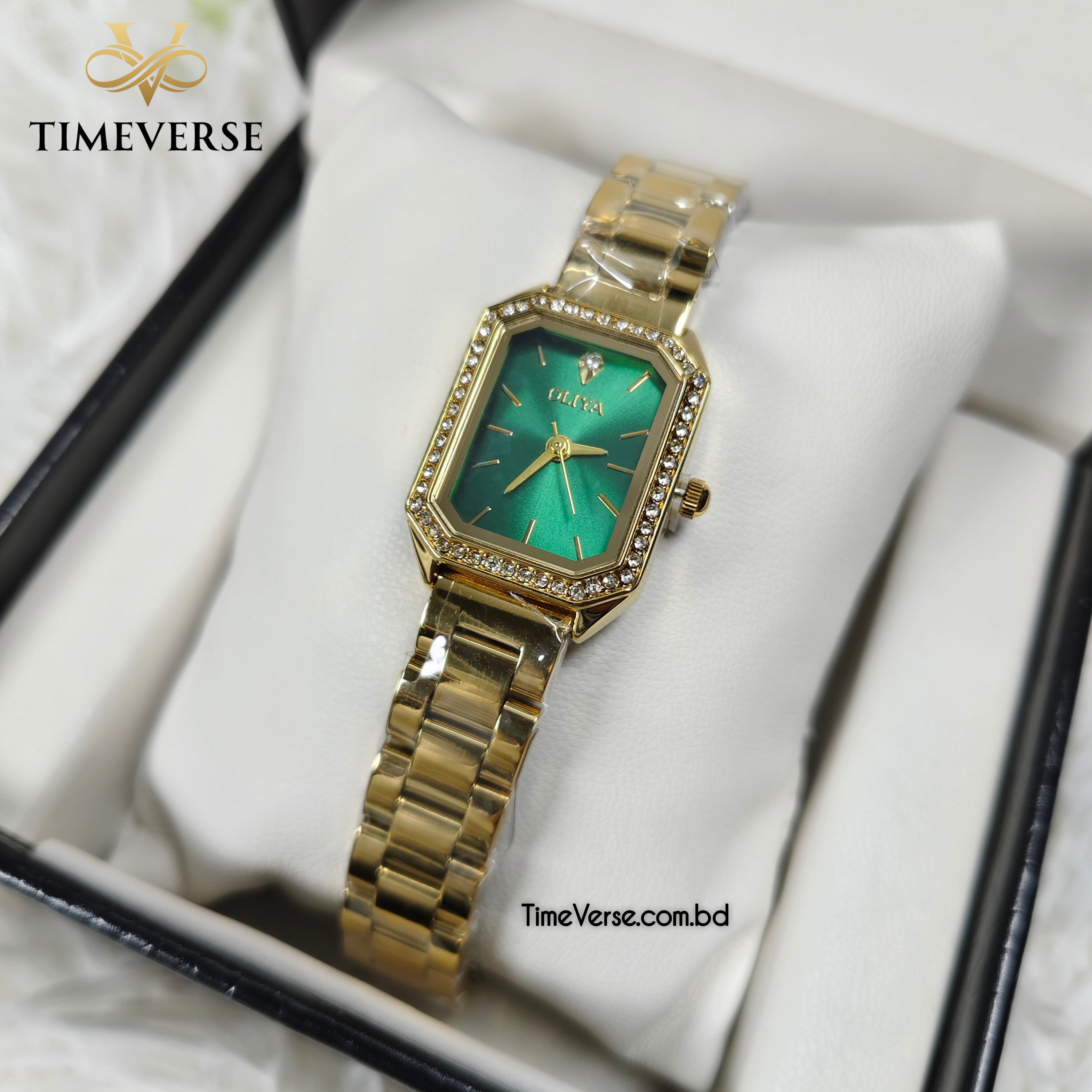 Oliya 6810 Ladies Watch - Gold Green Watch Price in Bangladesh ...